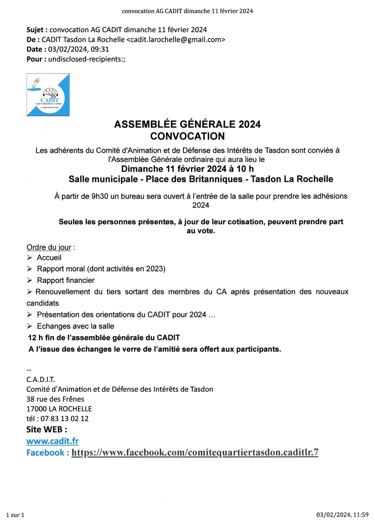 Le CADIT - Accueil